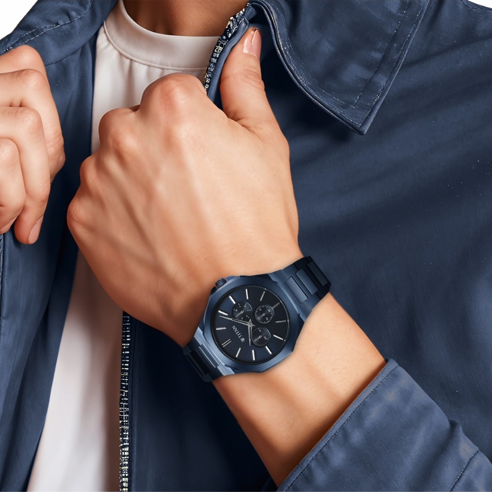 Buy Online Titan Classic Slim Multifunction Quartz Multifunction Blue ...