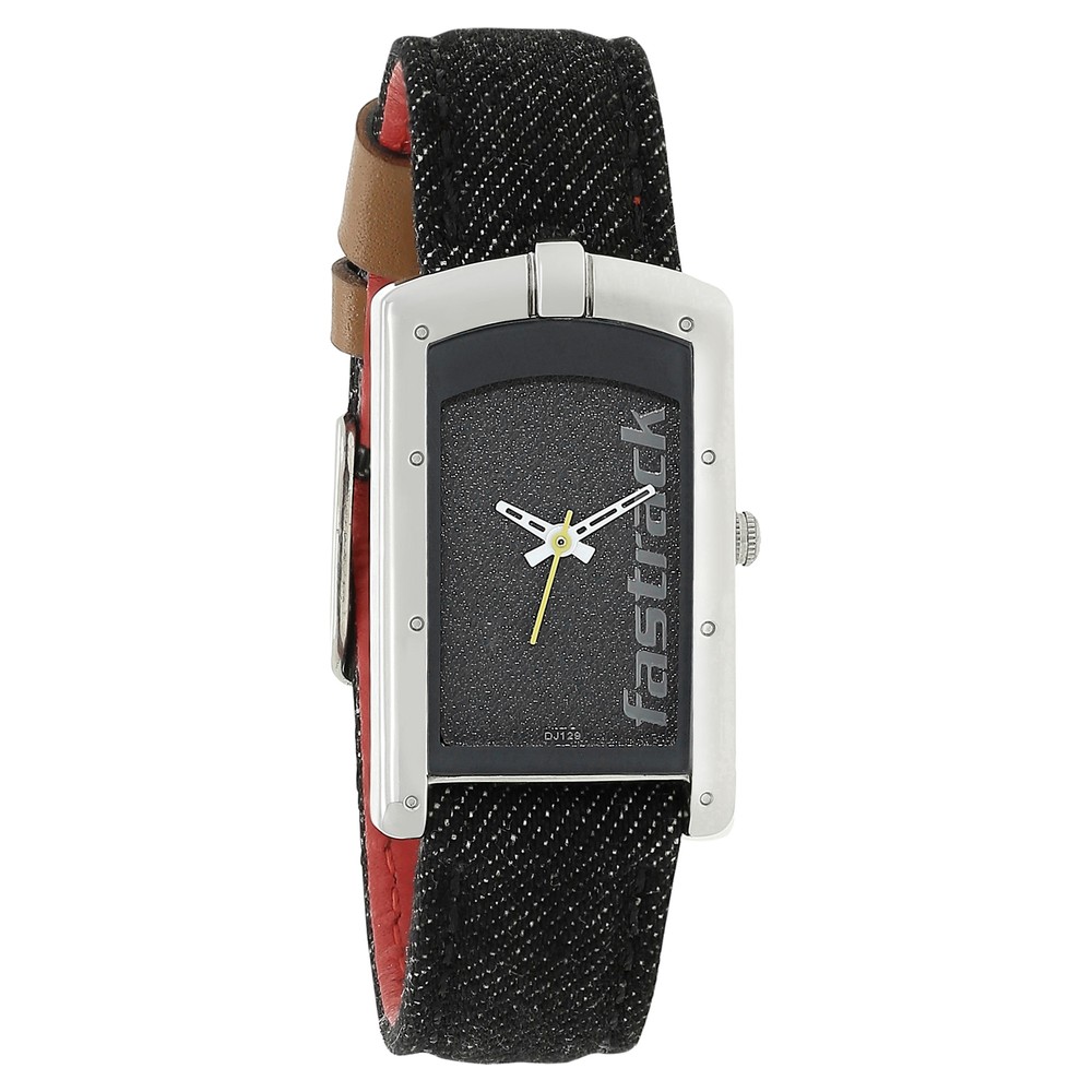 Buy Online Fastrack Denim Quartz Analog Black Dial Denim Strap Watch ...