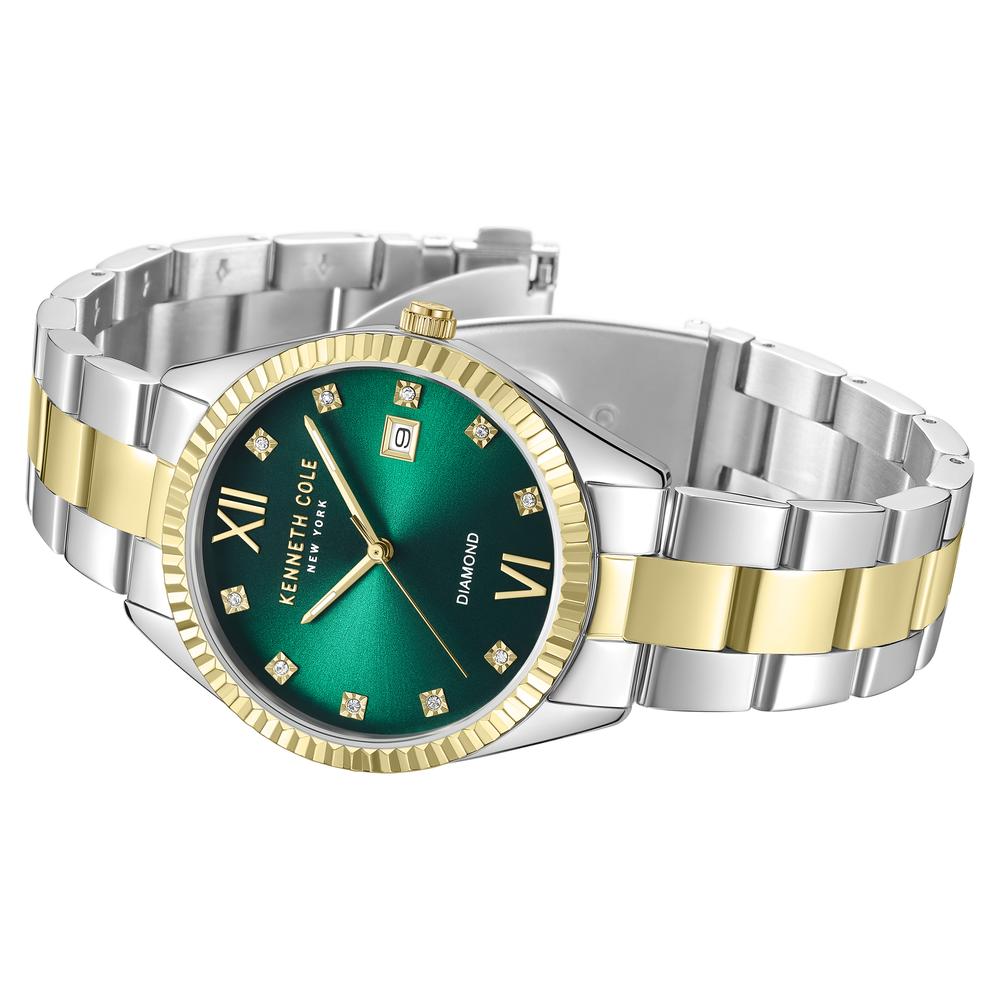 Buy Online Kenneth Cole Quartz Analog Green dial Stainless Steel Strap ...