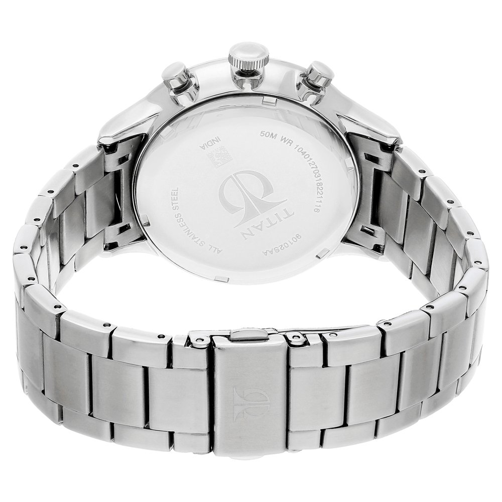 Buy Online Titan Quartz Multifunction Blue Dial Stainless Steel Strap ...