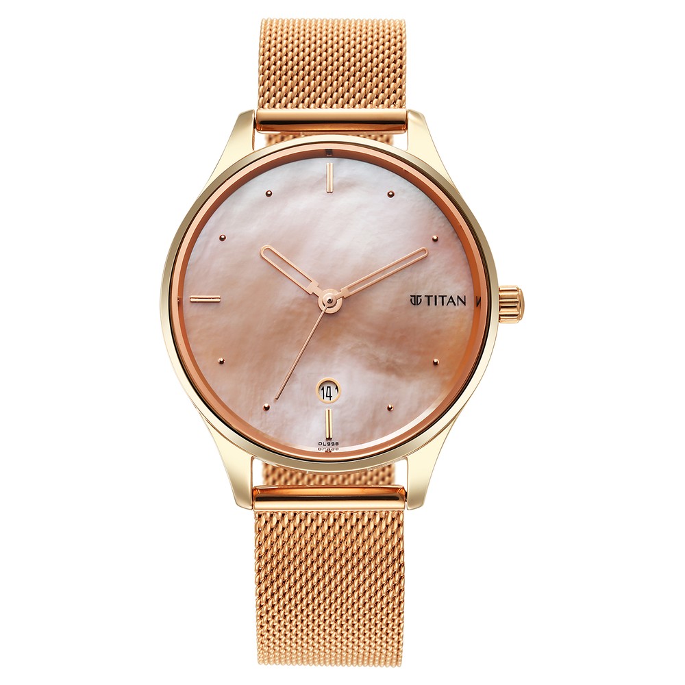 Buy Online Titan Pastel Dreams Mother Of Pearl Dial Analog Metal Strap ...