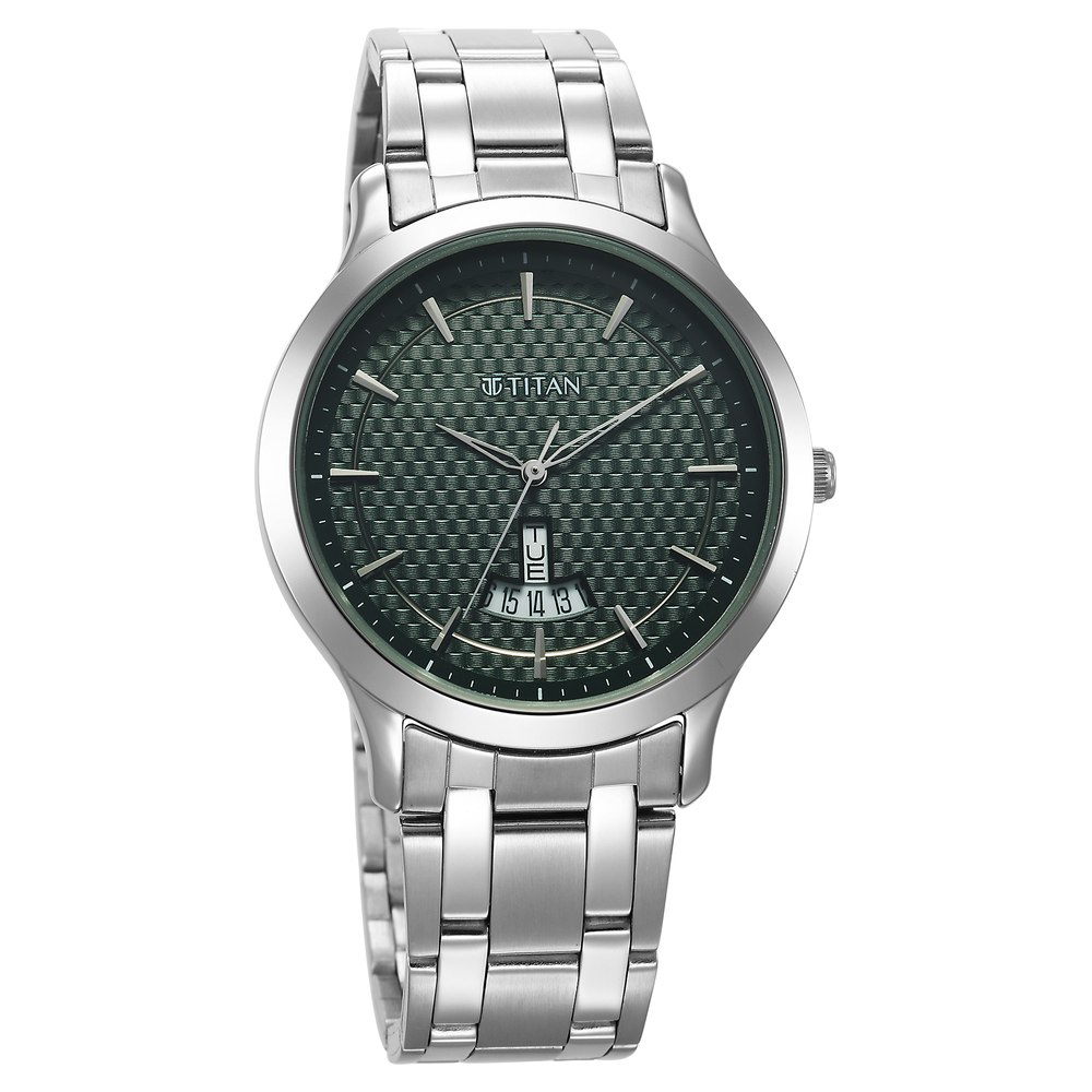 Buy Online Titan Karishma Quartz Analog Green Dial Silver Stainless ...