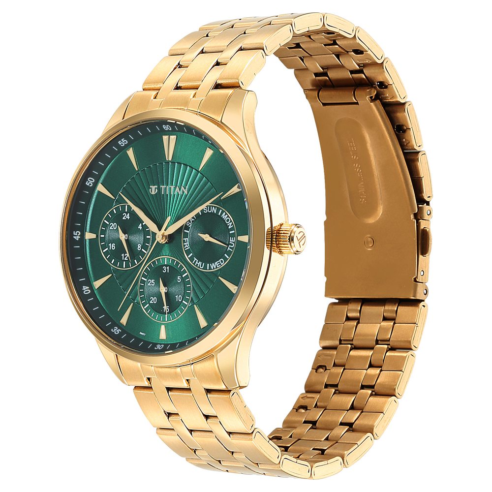 Buy Online Titan Opulent Green Dial Quartz Multifunction Stainless ...