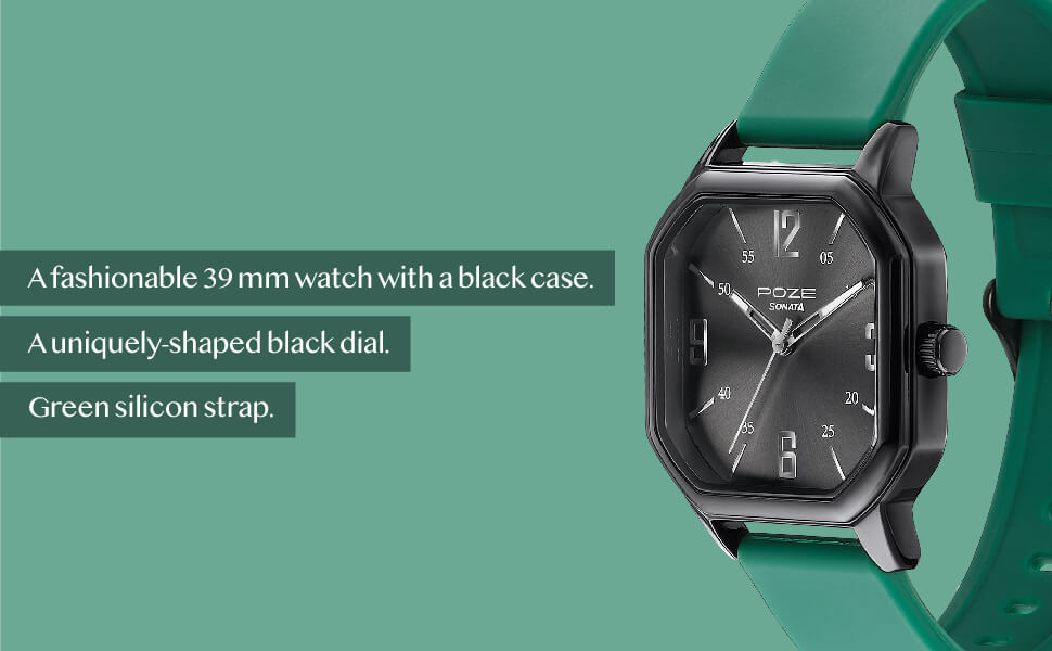 Buy Online Sonata Poze Quartz Analog Black Dial Silicone Strap Watch ...