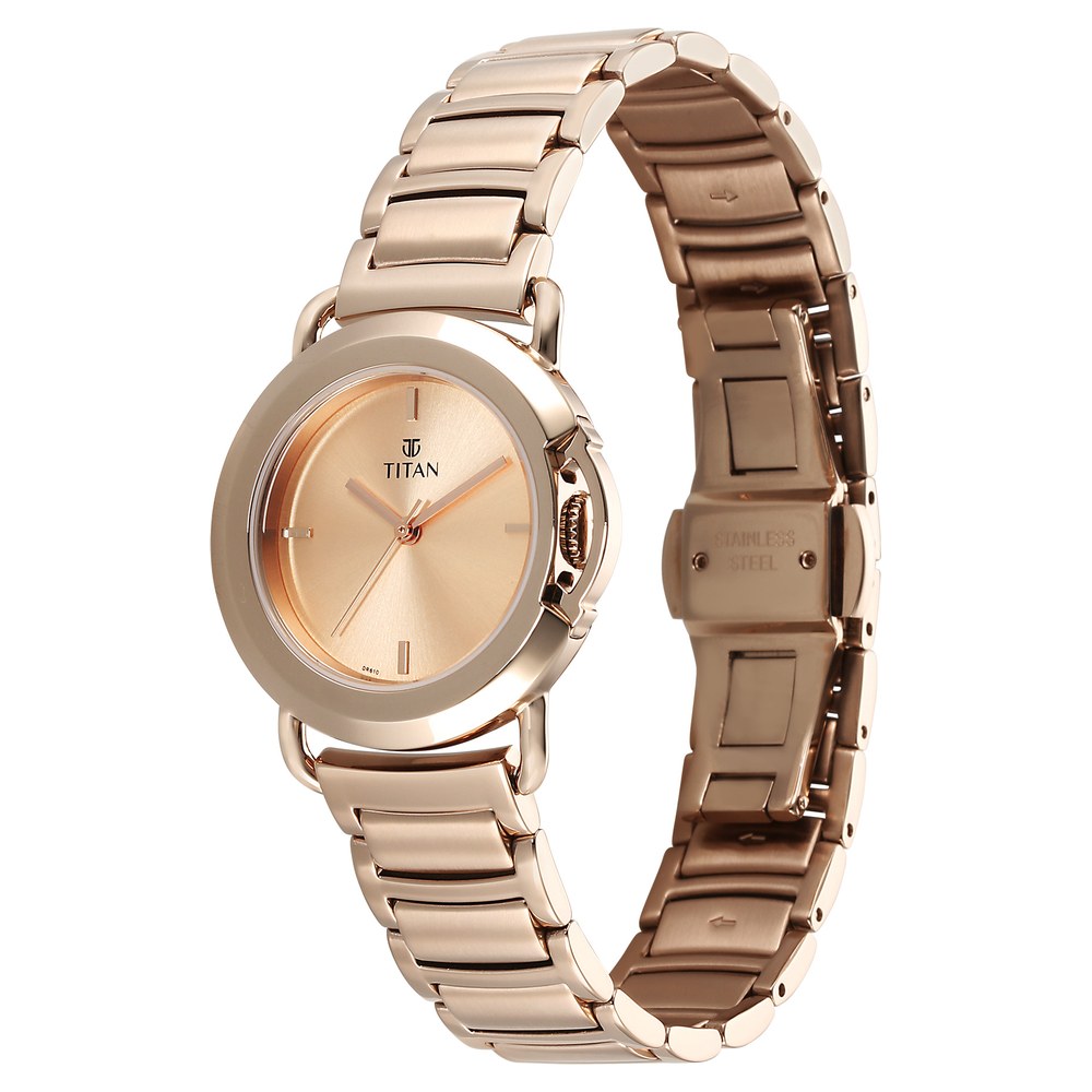Buy Online Titan Workmode Quartz Analog Rose Gold Dial Stainless Steel ...