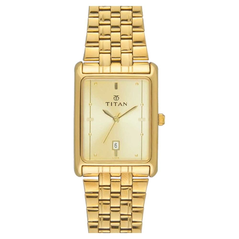 Buy Online Titan Quartz Analog with Date Champagne Dial Watch for Men ...