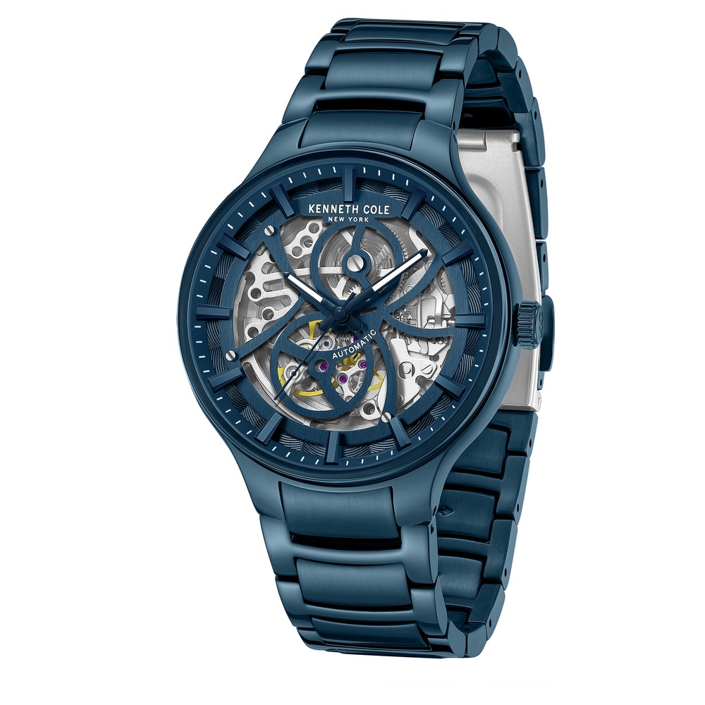 Buy Online Kenneth Cole Automatic Blue Dial Stainless Steel Strap Watch ...