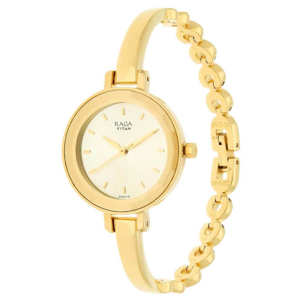 Buy Online Titan Raga Viva Champagne Dial Women Watch With Metal Strap ...