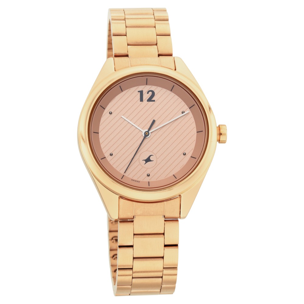 Buy Online Fastrack Quartz Analog Rose Gold Dial Stainless Steel Strap ...