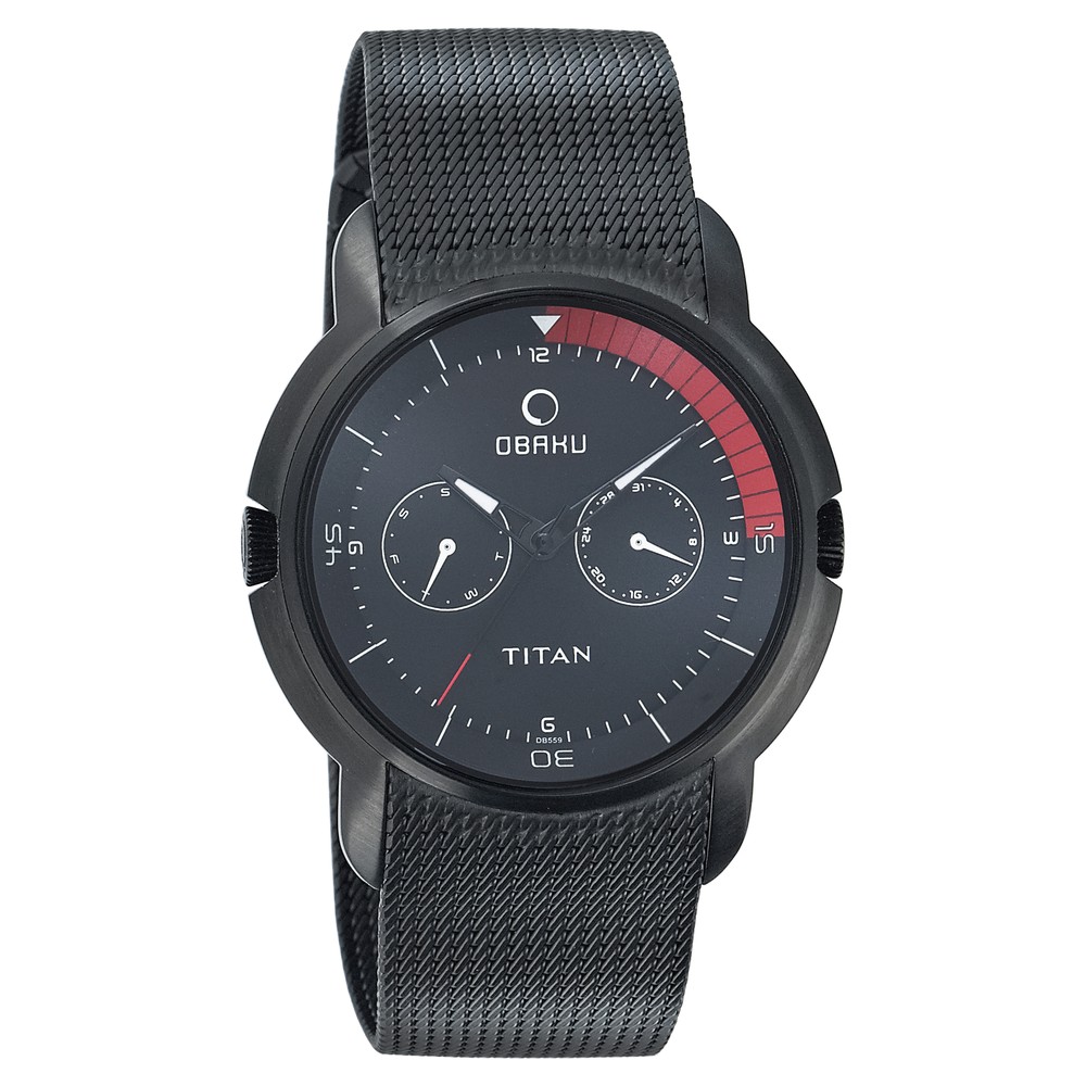Buy Online Titan Quartz Multifunction Black Dial Watch for Men ...