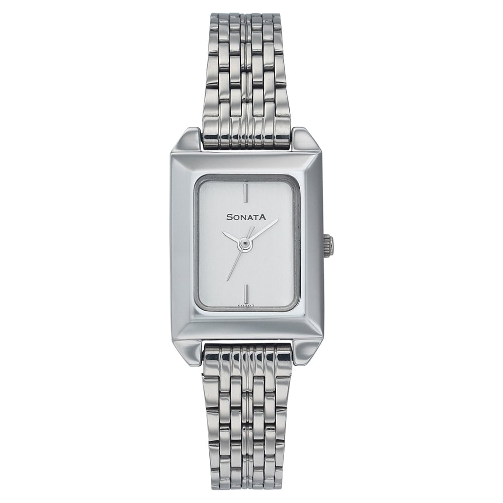 Buy Online Sonata Quartz Analog Silver Dial Strap Watch for Women ...