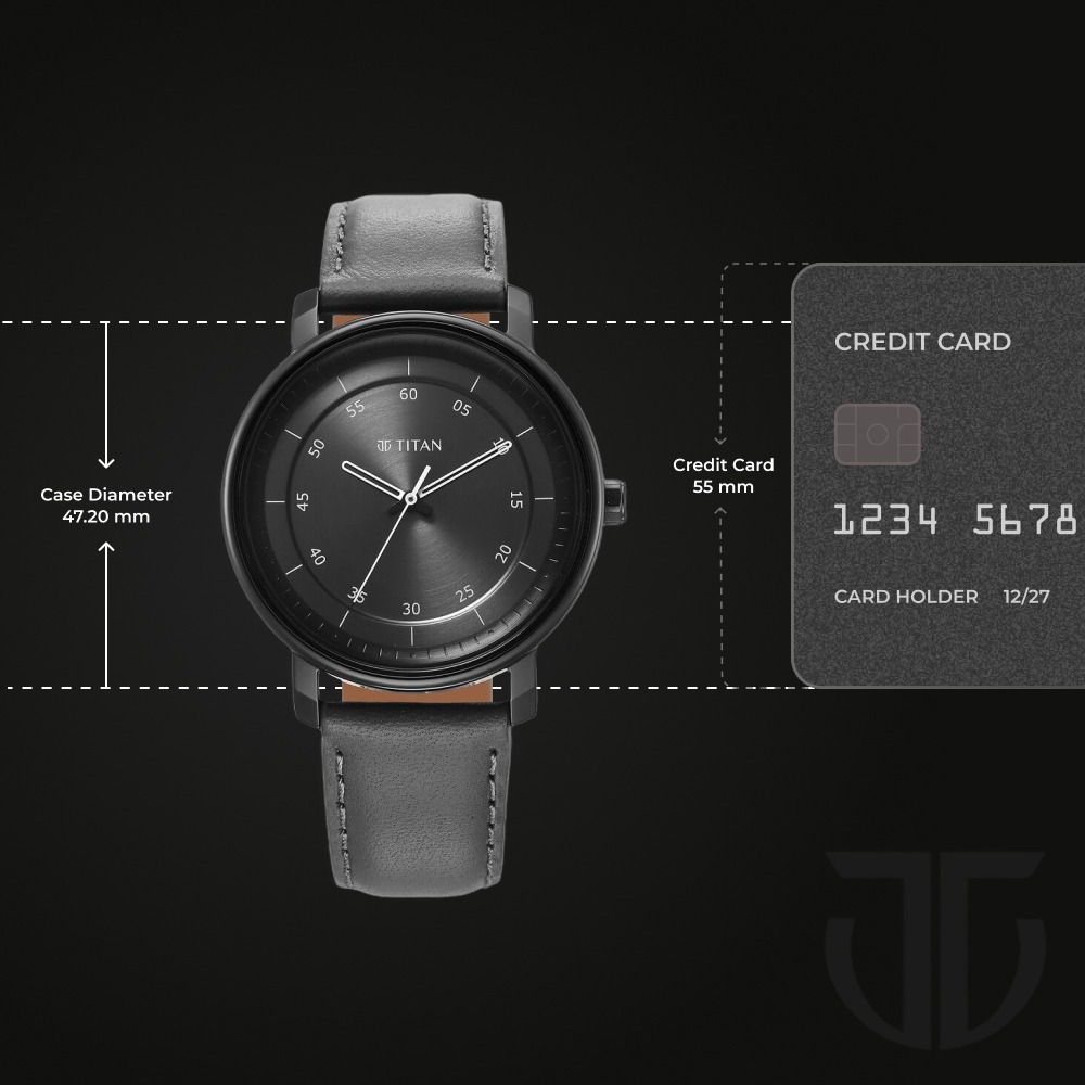 Buy Online Titan Workwear Quartz Analog Anthracite Dial Leather Strap ...