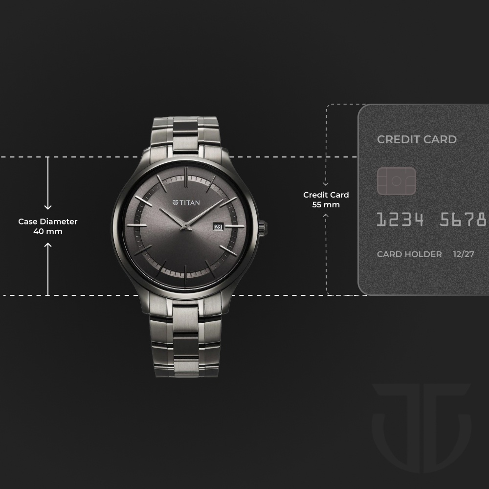 Buy Online Titan Clasique Slim Quartz Analog with Date Grey Dial With ...