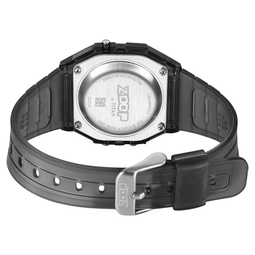 Buy Online Zoop Transparent Digital Watch with Black Dial & Black Strap ...
