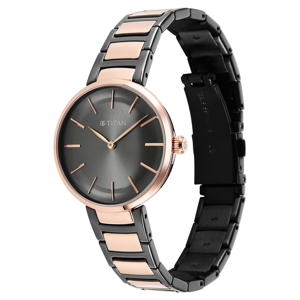 Buy Online Titan Workwear Quartz Analog Anthracite Dial Stainless Steel Strap Watch for Women ...