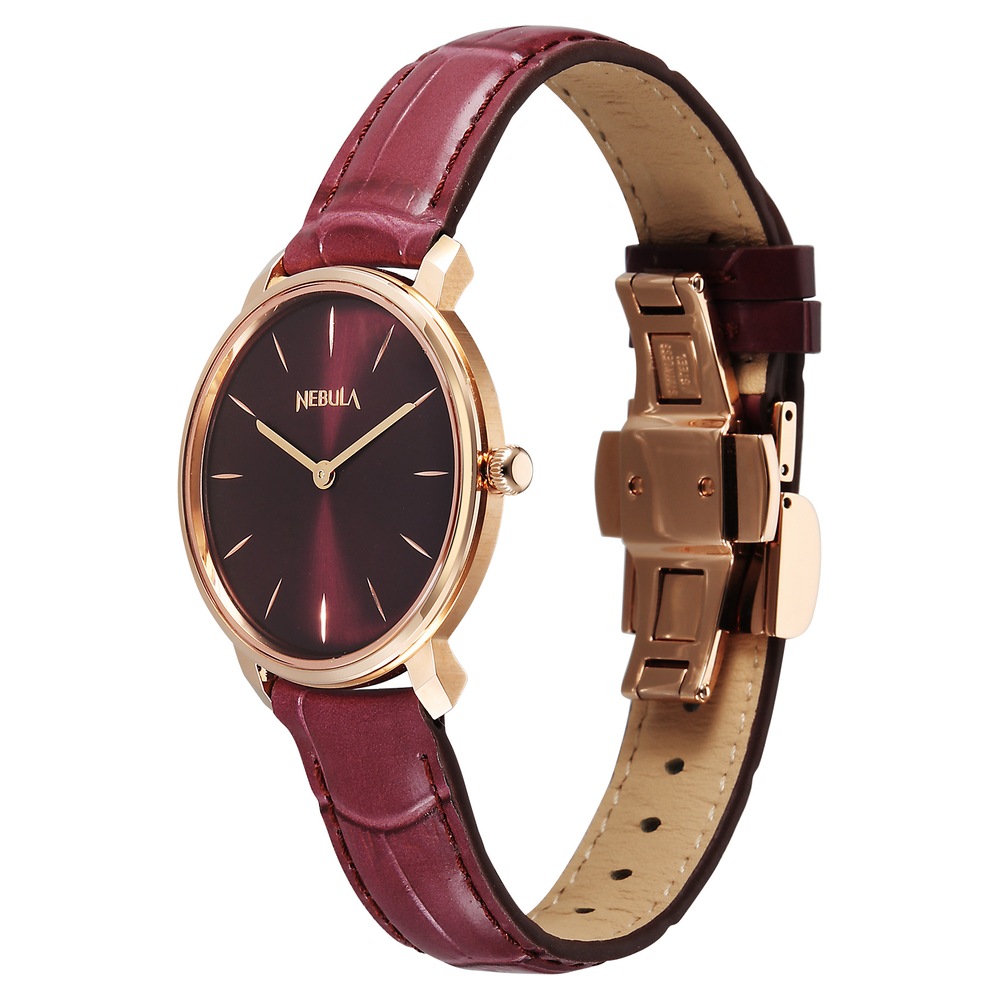 Buy Online Titan Nebula Lustre 18 Karat Gold Quartz Analog Maroon Dial ...