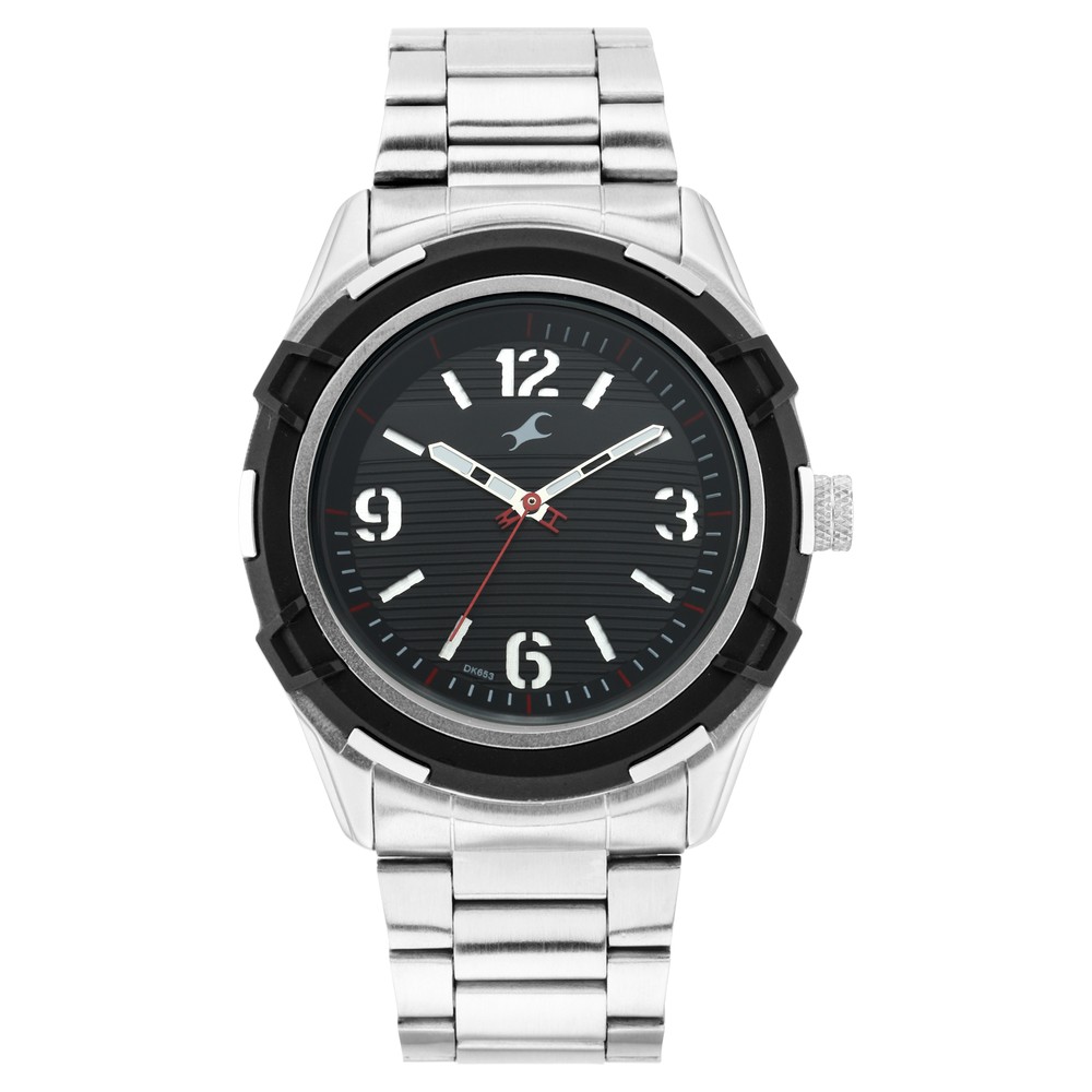 Buy Online Fastrack Fastfit Quartz Analog Black Dial Stainless Steel ...