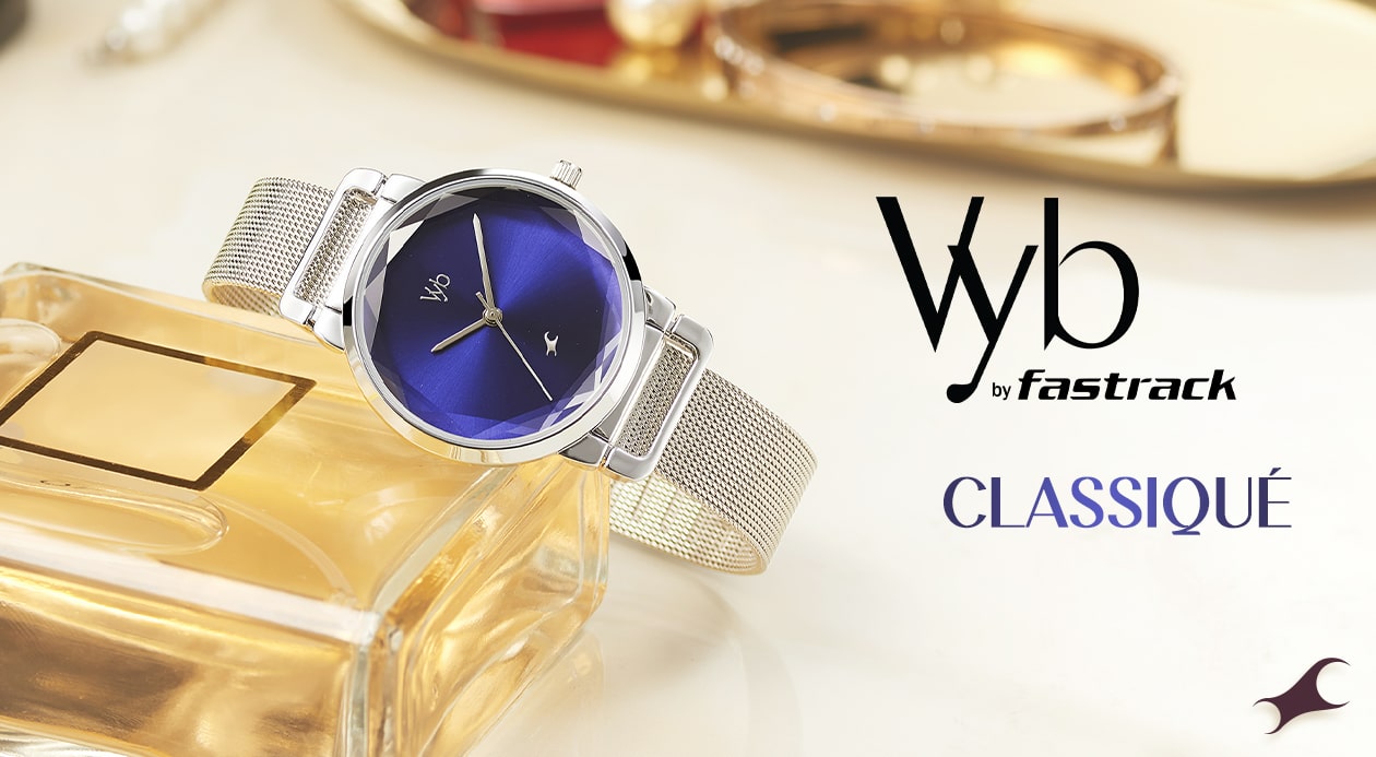 Buy Online Fastrack Vyb Classique Quartz Analog Blue Dial Stainless ...