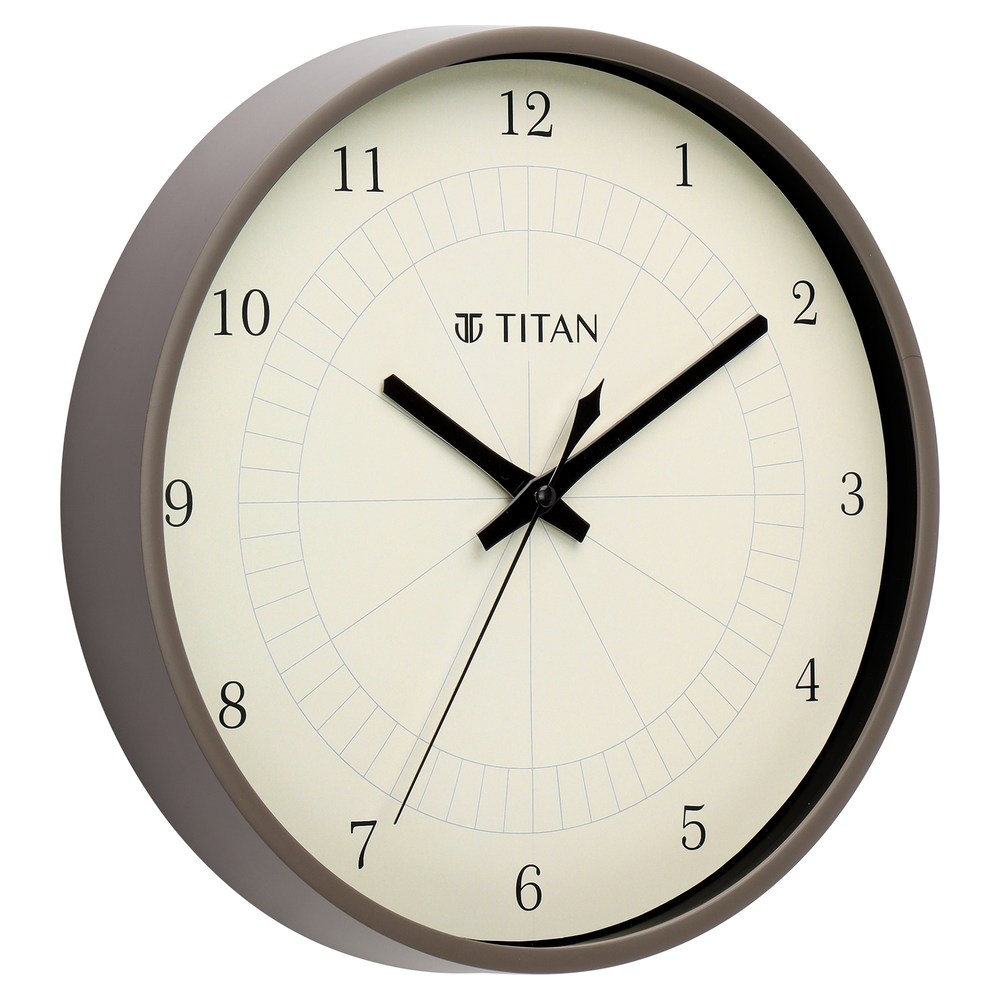 Buy Online Titan Classic Wall Clock Quartz Analog Grey Dial Wall Clock ...