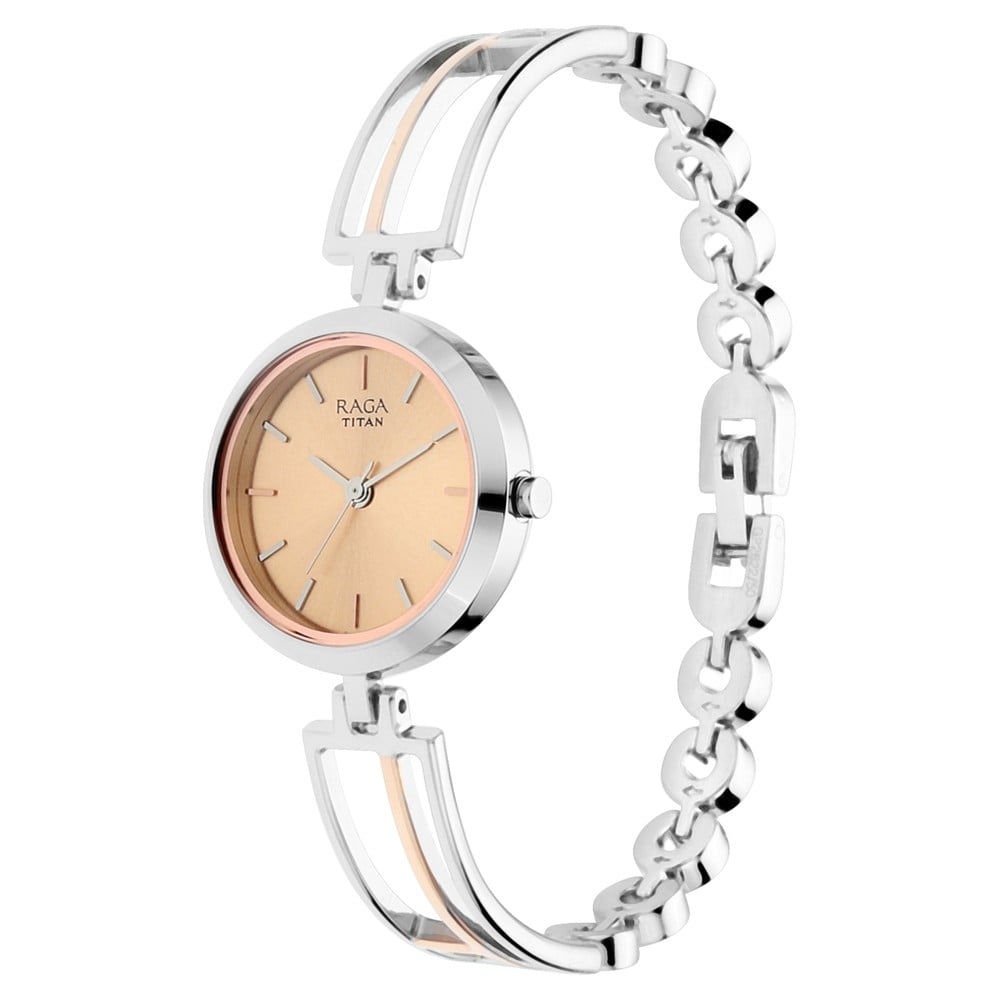 Buy Online Titan Raga Viva Rose Gold Dial Women Watch With Metal Strap ...