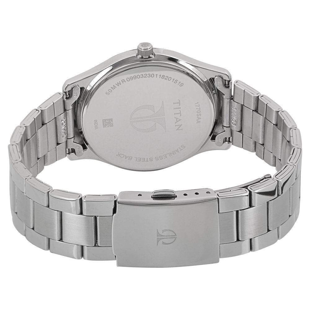 Buy Online Titan Workwear Blue Dial Analog with Date Stainless Steel ...