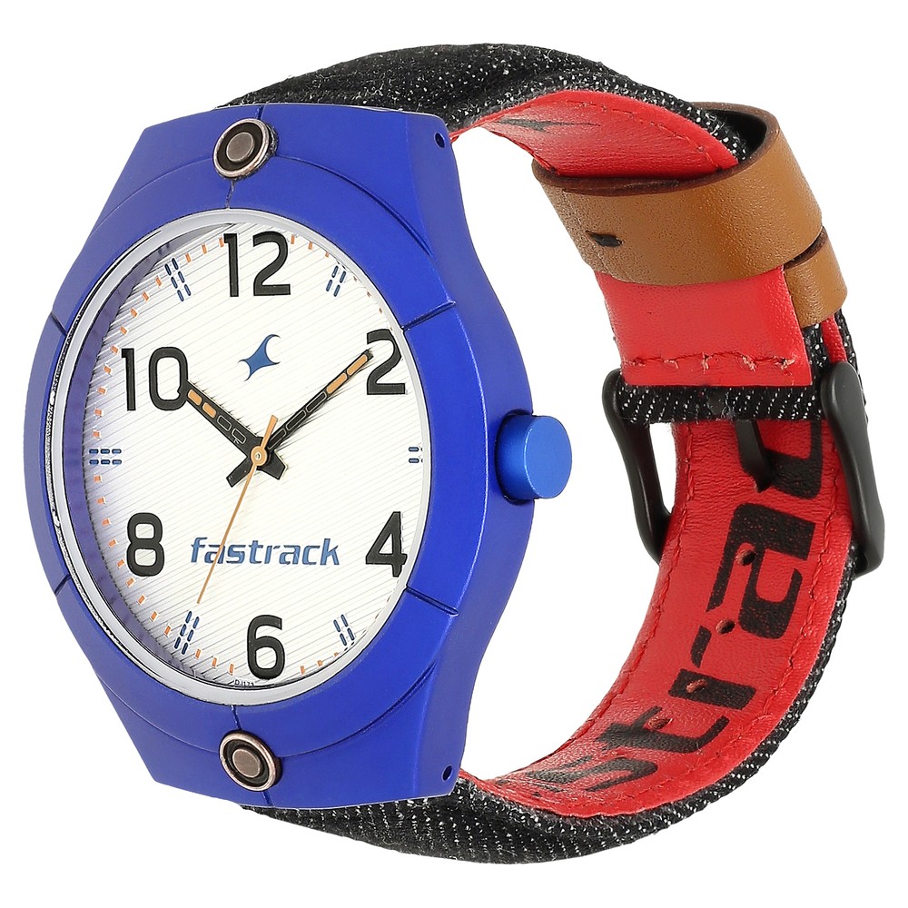 Buy Online Fastrack Denim Quartz Analog White Dial Denim Strap Watch ...