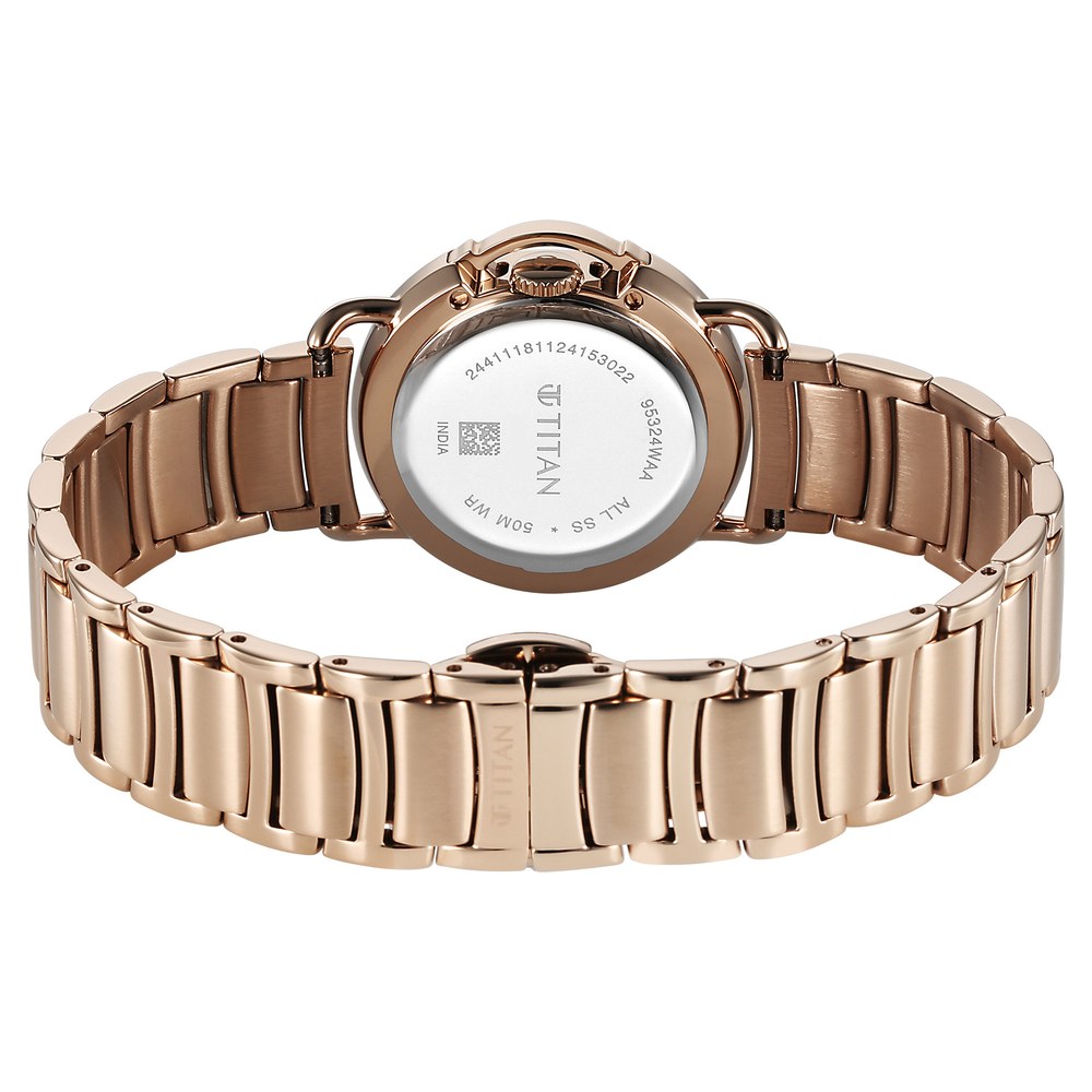 Buy Online Titan Workmode Quartz Analog Rose Gold Dial Stainless Steel ...