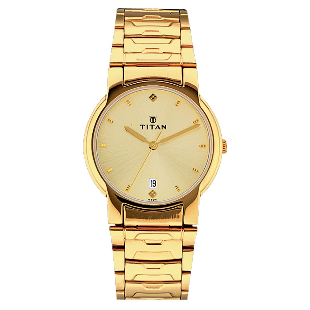 Buy Online Titan Quartz Analog with Date Champagne Dial Watch for Men ...
