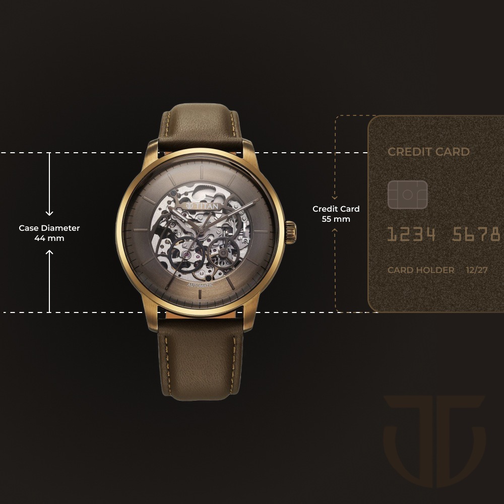 Buy Online Titan Automatic Color Upgrade Brown Dial Brown Leather Strap ...