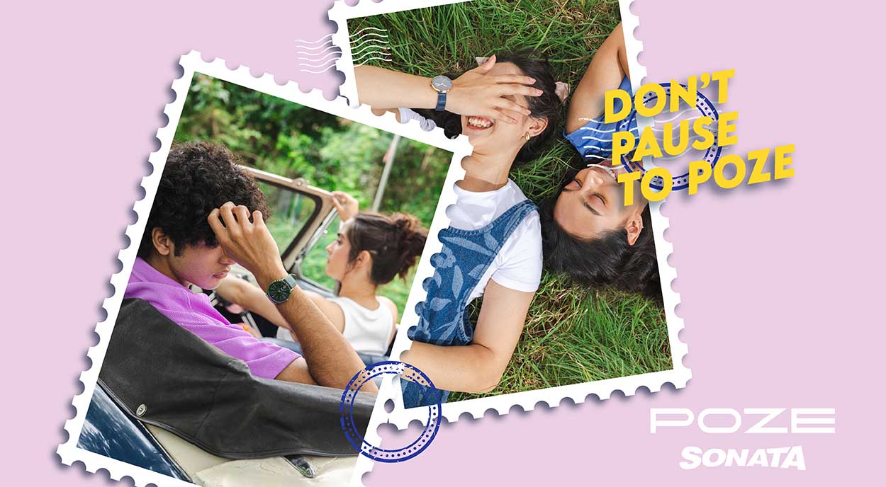 Buy Online Sonata Poze Quartz Analog Blue Dial Black Color Leather ...