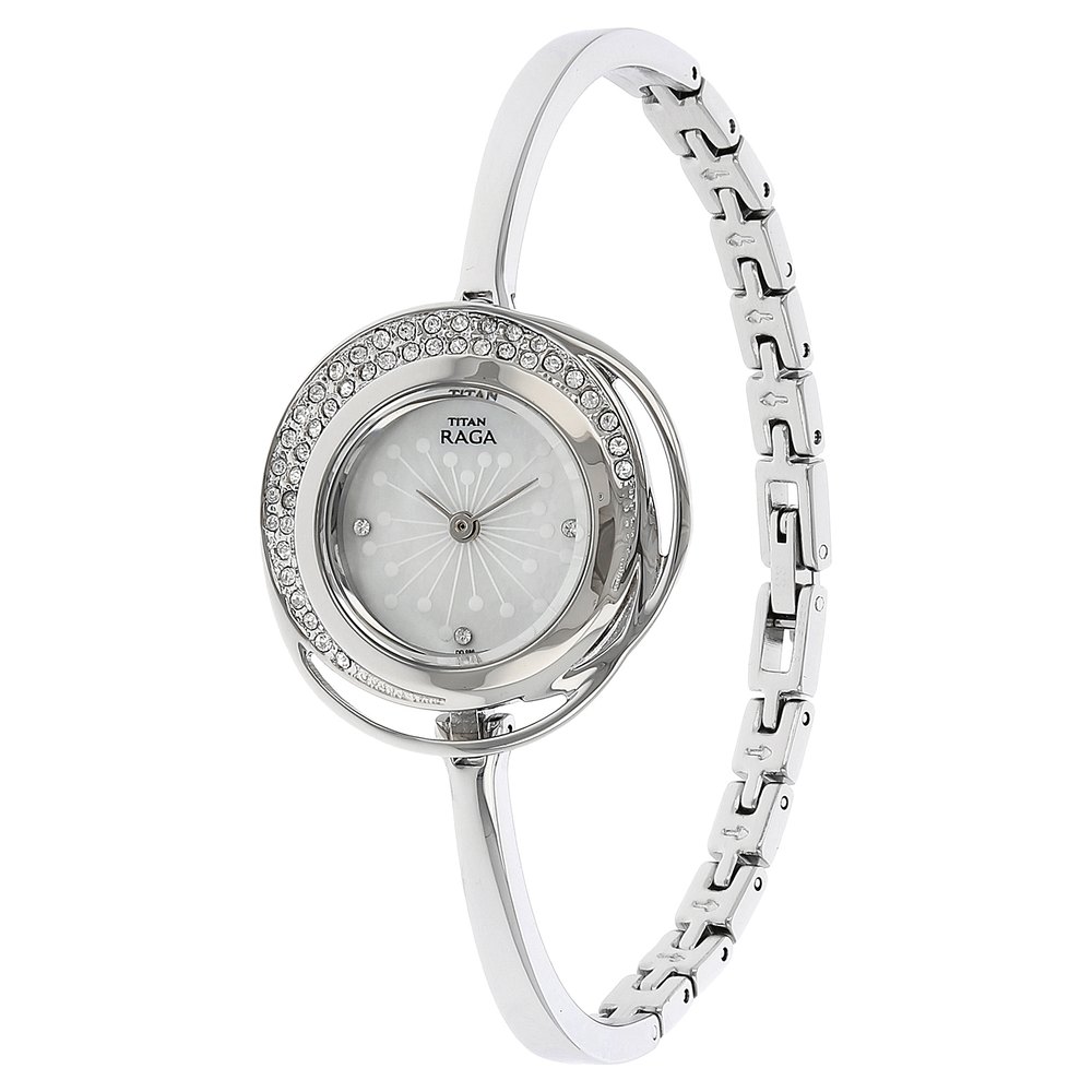 Buy Online Titan Raga Mother of Pearl Dial Women Watch With Metal Strap ...