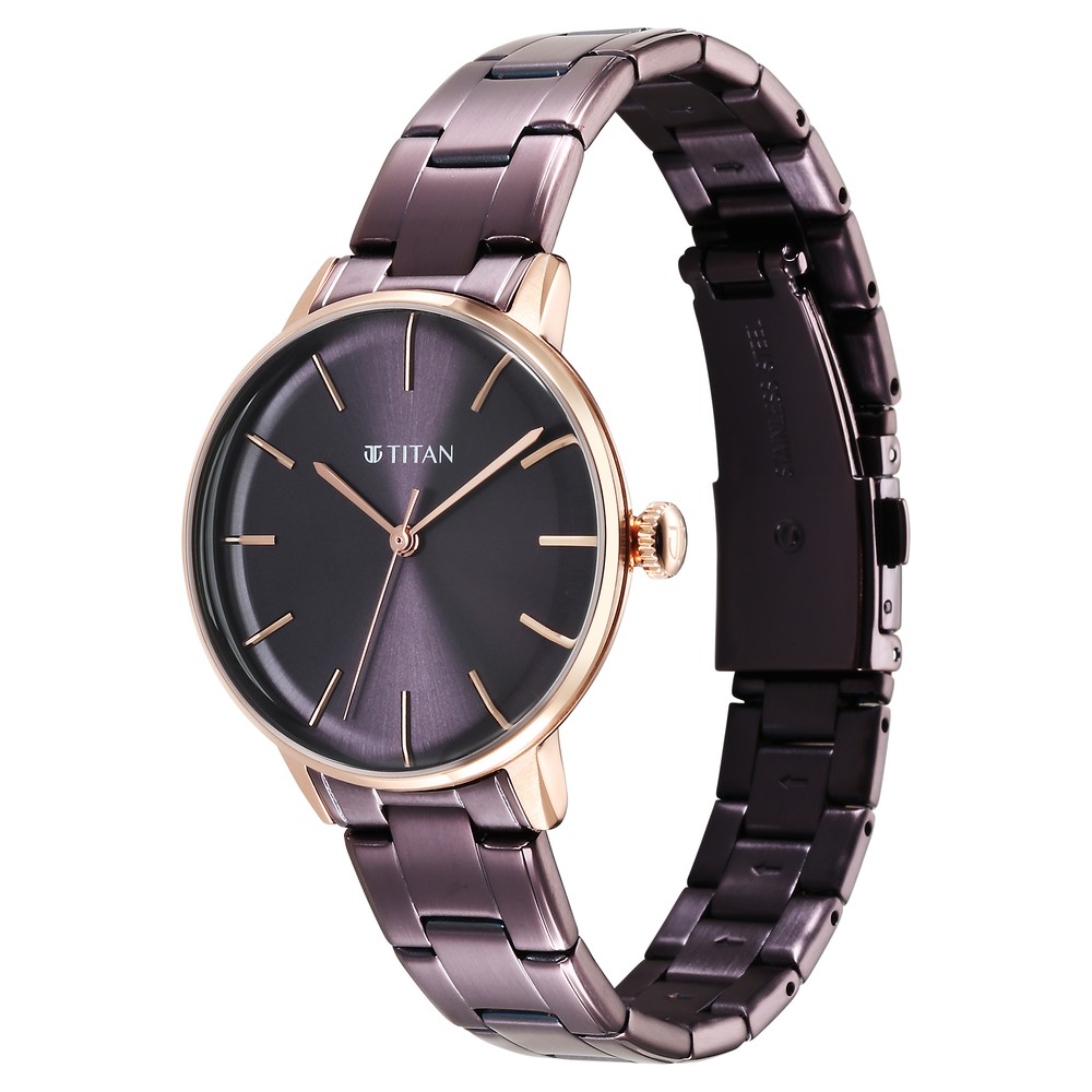 Buy Online Titan TGIF Quartz Analog Brown Dial Purple Stainless Steel ...