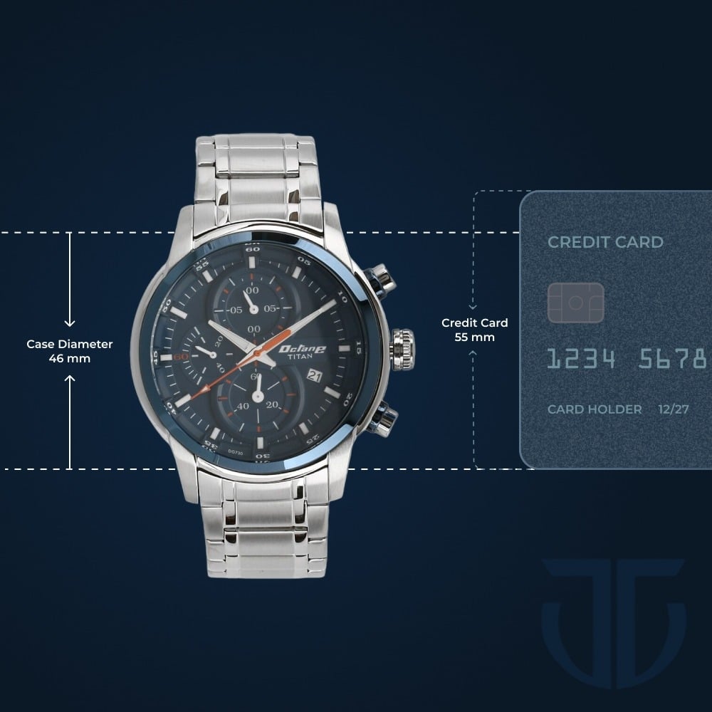Buy Online Titan Octane Quartz Chronograph Blue Round Dial Silver ...