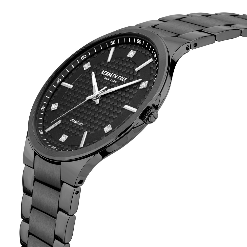Buy Online Kenneth Cole Quartz Analog Black Dial Stainless Steel Strap ...