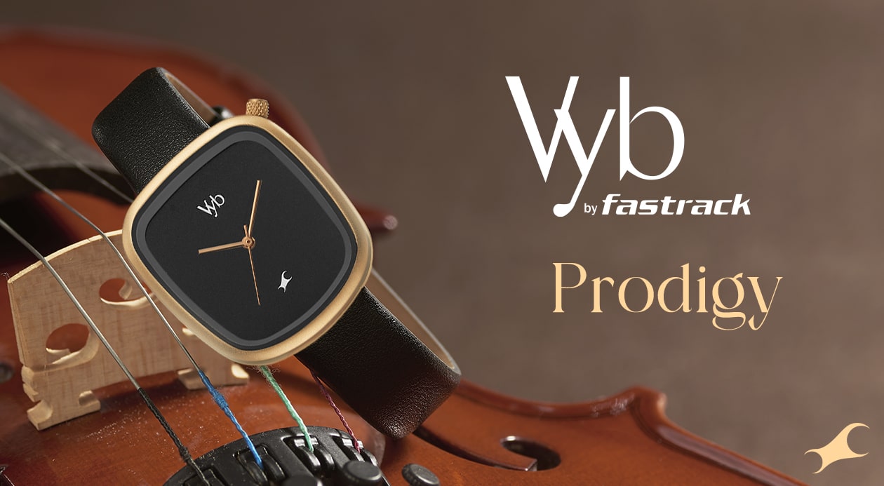 Buy Online Fastrack Vyb Prodigy Quartz Analog Black Dial Leather Strap ...
