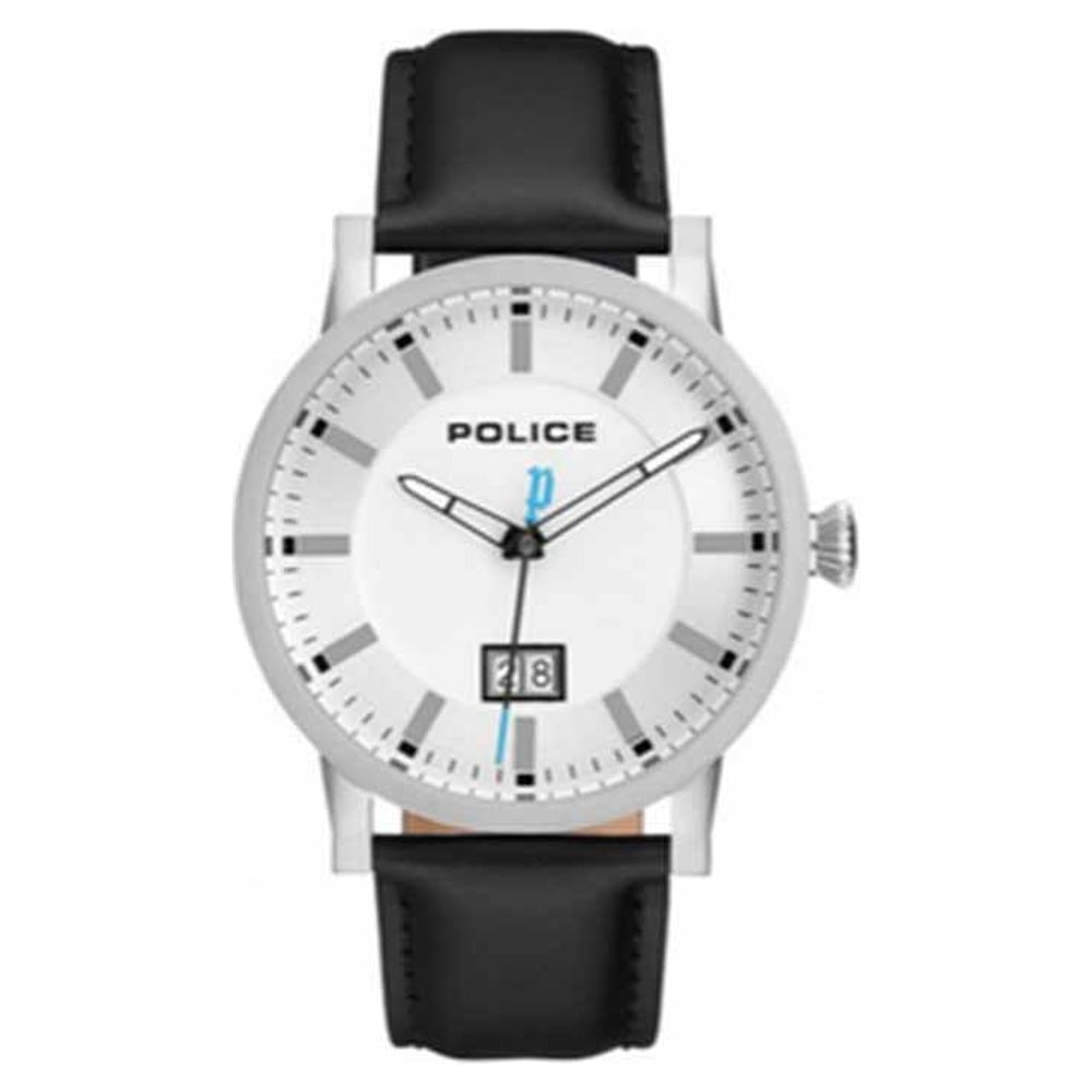 Buy Online Police White Dial Leather Strap Watch for Men ...