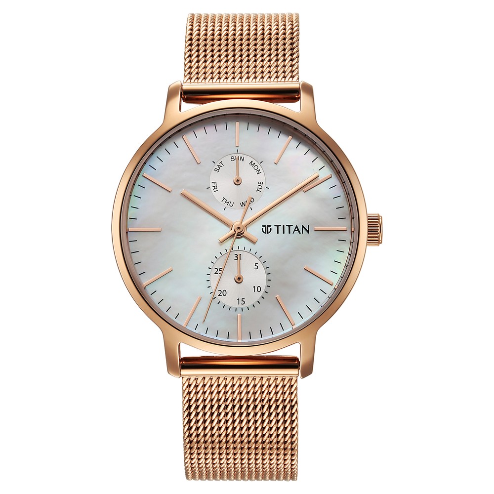 Buy Online Titan Workwear Slimline Mother Of Pearl Dial Analog with Day ...
