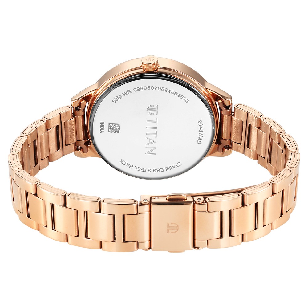 Buy Online Titan Razzle Dazzle Quartz Analog Rose Gold Dial Stainless ...
