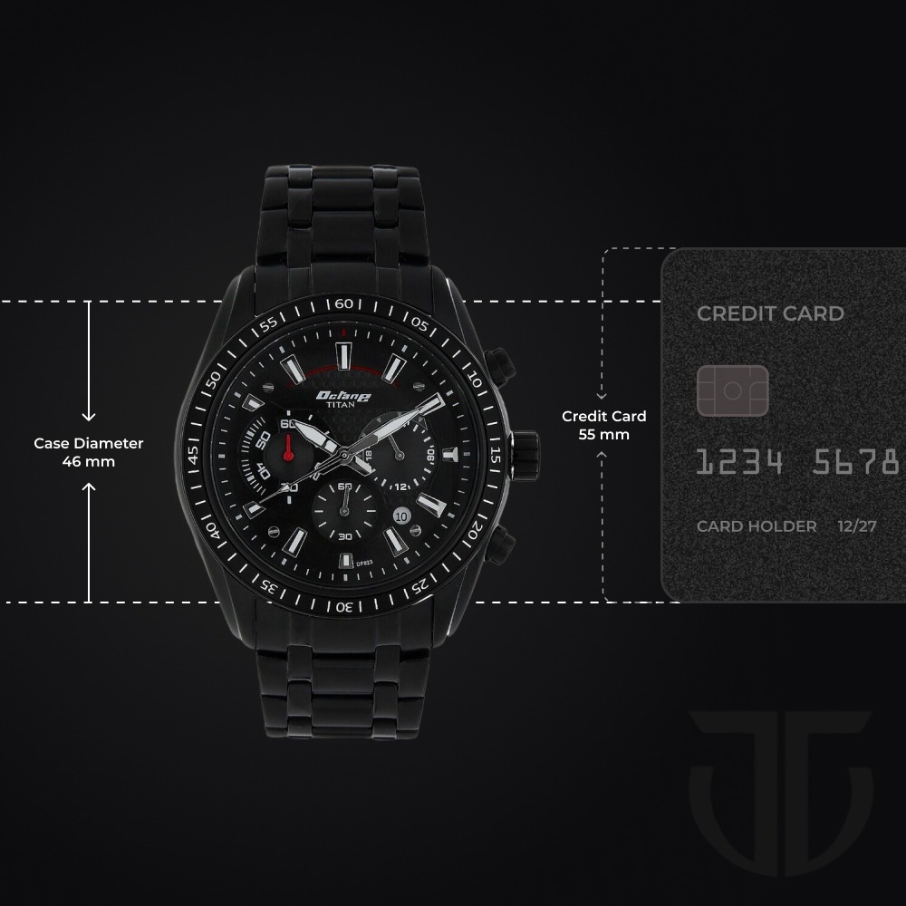 Buy Online Titan Quartz Chronograph Black Dial Stainless Steel Strap ...