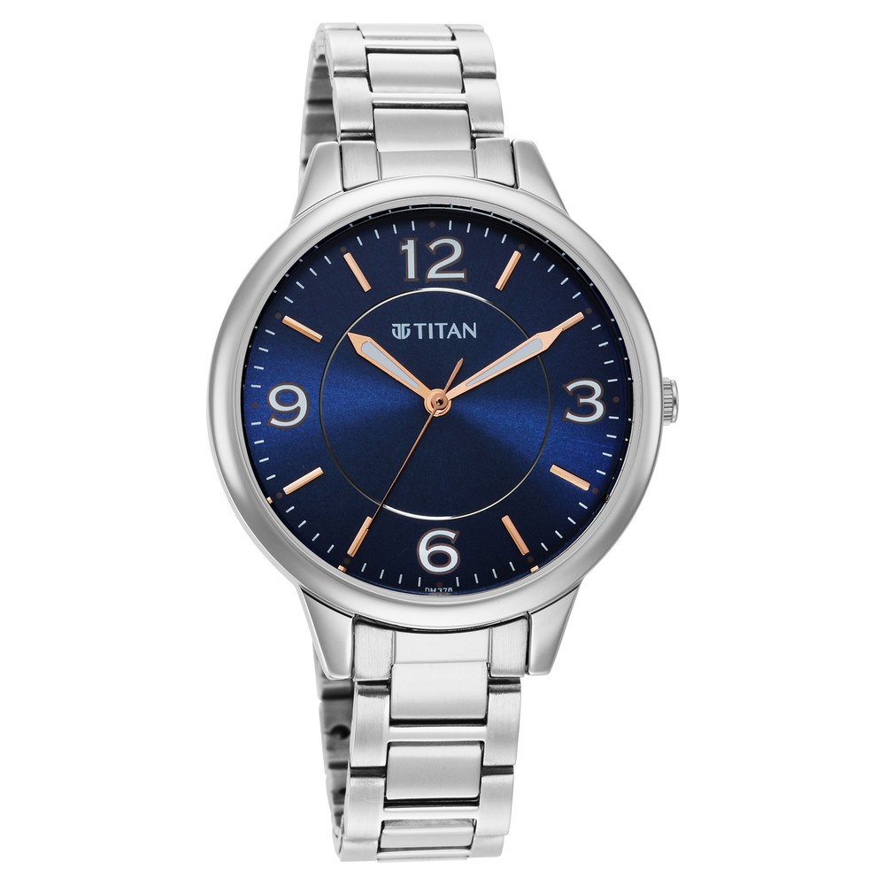 Buy Online Titan Trendsetters Blue Dial Women Watch With Stainless ...