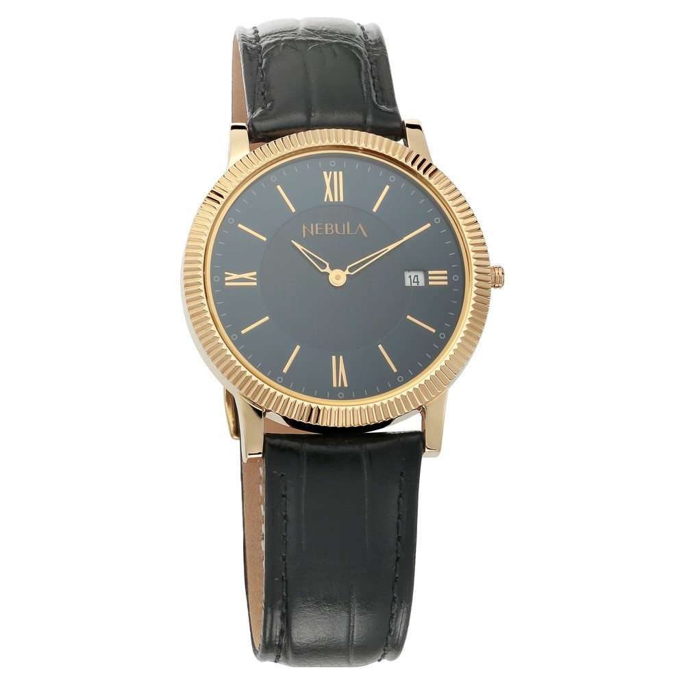 Buy Online Titan Nebula Quartz Analog with Date 18 Karat Solid Gold ...