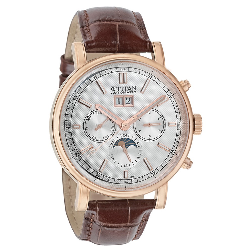 Buy Online Titan Automatic Silver Dial Watch for Men - 90001wl01j | Titan
