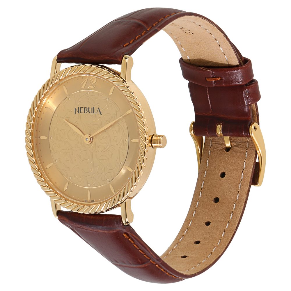 Buy Online Titan Nebula Vintage 18k Gold Analog Leather Strap Watch for ...