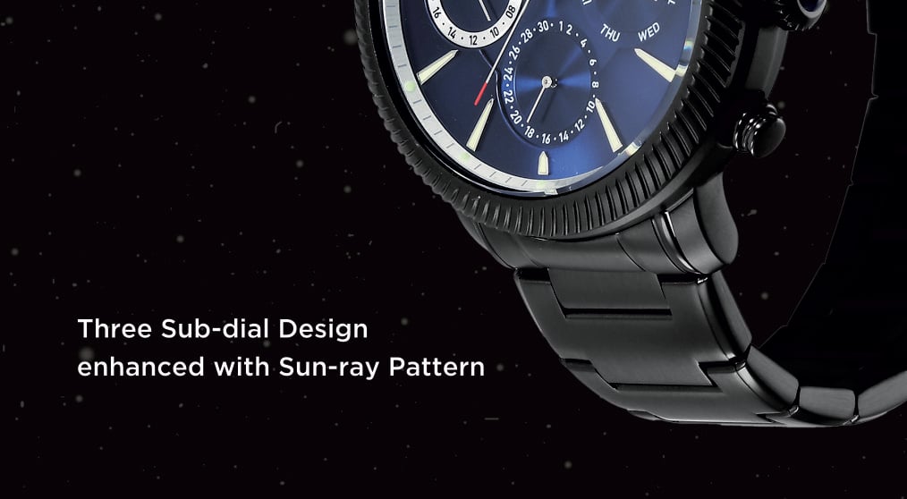 Buy Online Titan Stellar Multifunction Blue Dial Black Stainless Steel ...