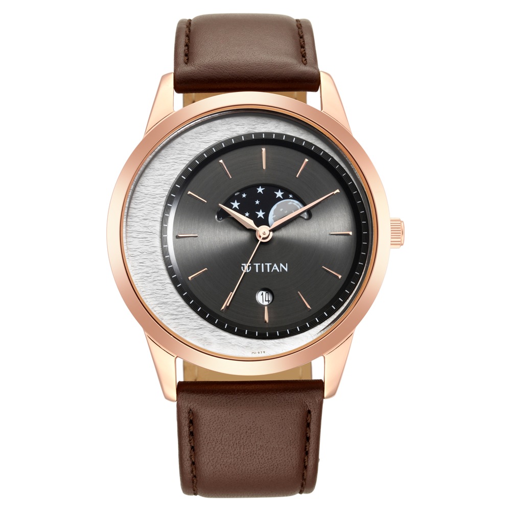 Buy Online Titan Crescent Quartz Analog Leather Strap watch for Men ...