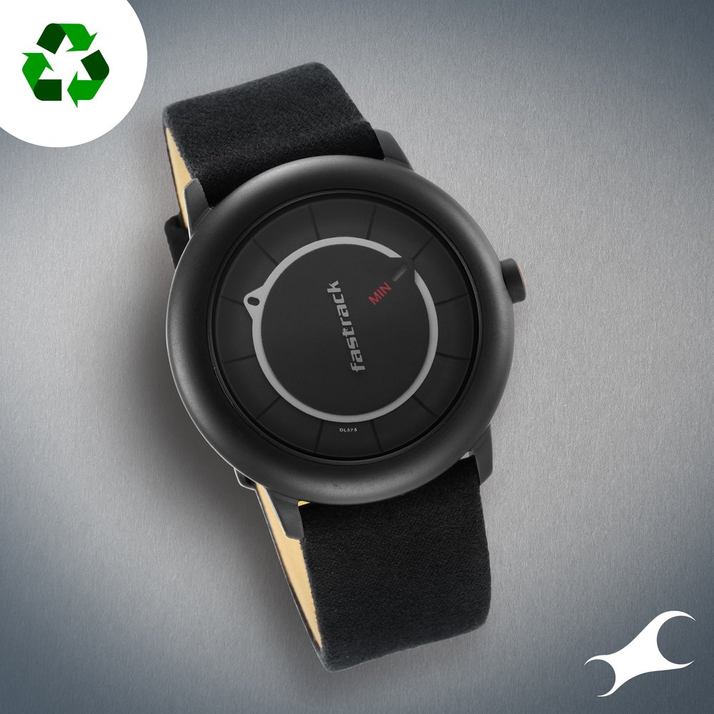 Buy Online Fastrack Revibe Quartz Analog Black Dial Fabric Strap Watch ...