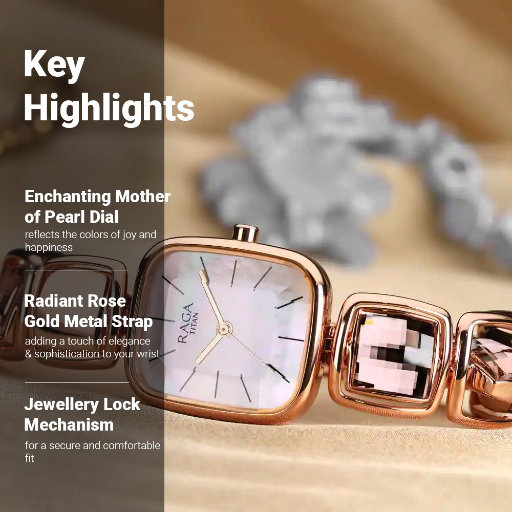 Buy Online Titan Raga Moments of Joy Mother of Pearl Dial Analog Rose ...