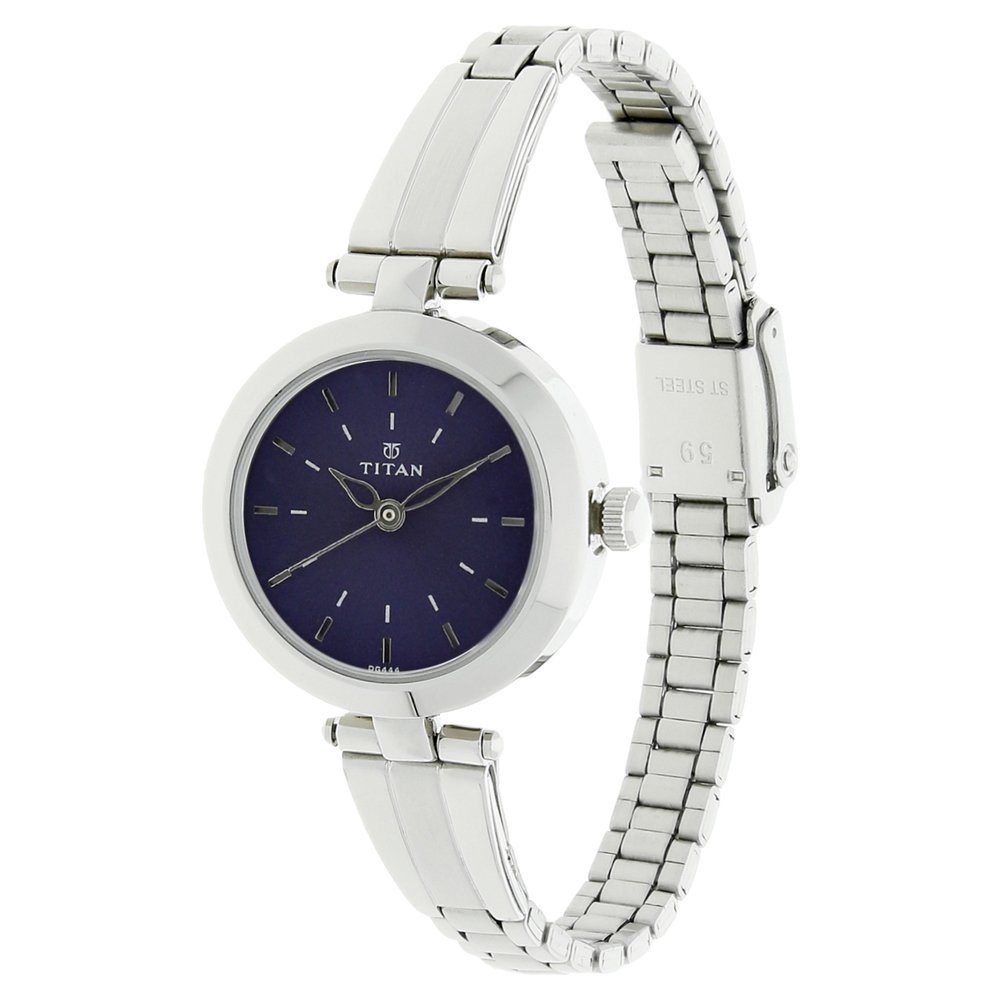 Buy Online Titan Karishma Blue Dial Analog Stainless Steel Strap Watch ...