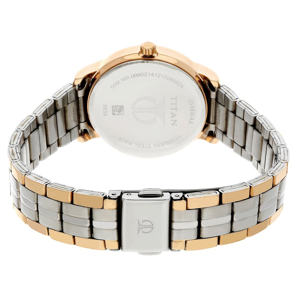 Buy Online Titan Workwear Beige Dial Women Watch With Stainless Steel ...