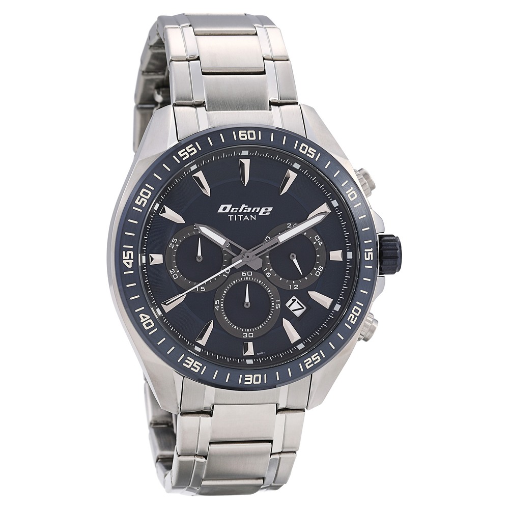 Buy Online Titan Octane Blue Dial Chronograph Stainless Steel Strap ...